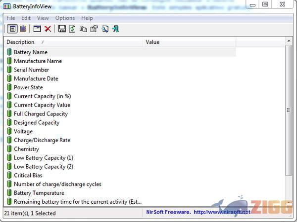 Download BatteryInfoView - Zigg